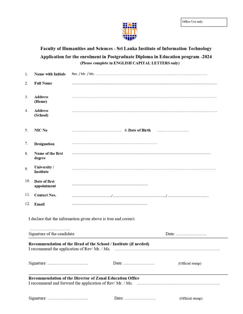 ශ්‍රී ලංකා තොරතුරු තාක්ෂණ ආයතනය (SLIIT) විසින් පවත්වනු ලබන PGDE සහ MEd ...